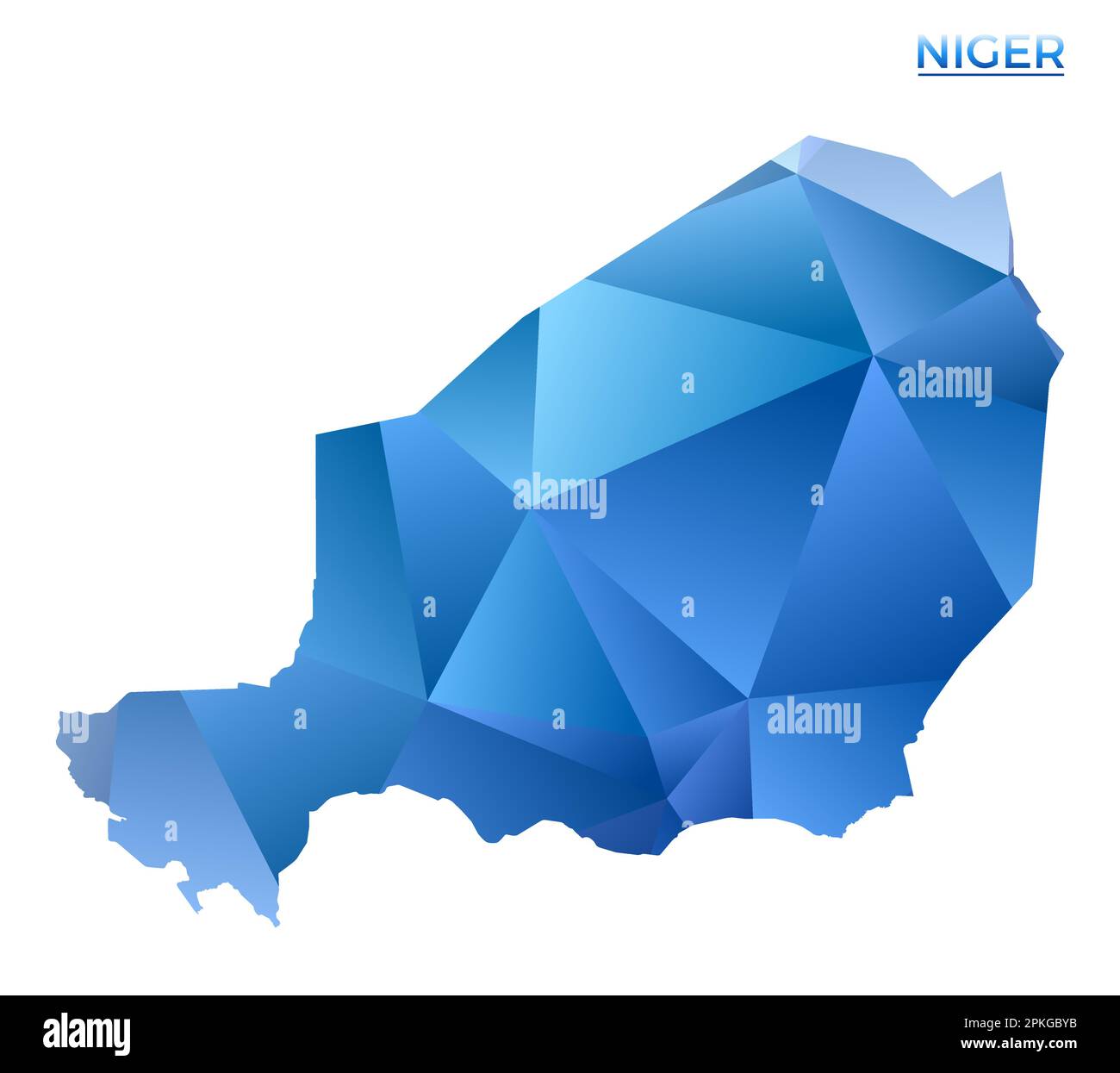 Vector polygonal Niger map. Vibrant geometric country in low poly style. Captivating ...