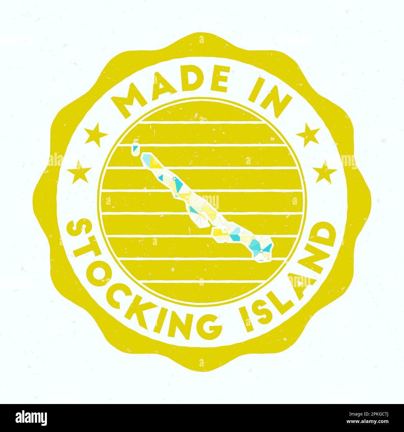 Made In Stocking Island. Island round stamp. Seal of Stocking Island ...