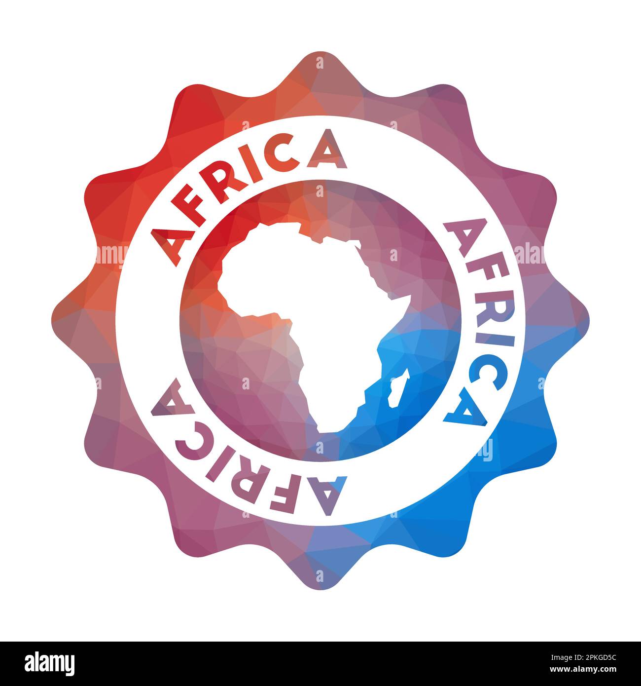 Africa low poly logo. Colorful gradient travel logo of the continent in ...