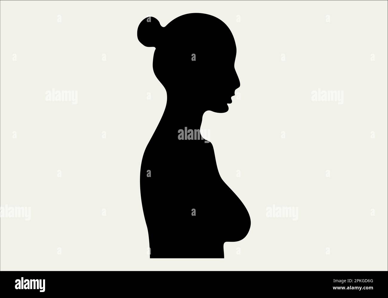 Silhouettes of lovely ladies. Beautiful girls stand in different pose ...