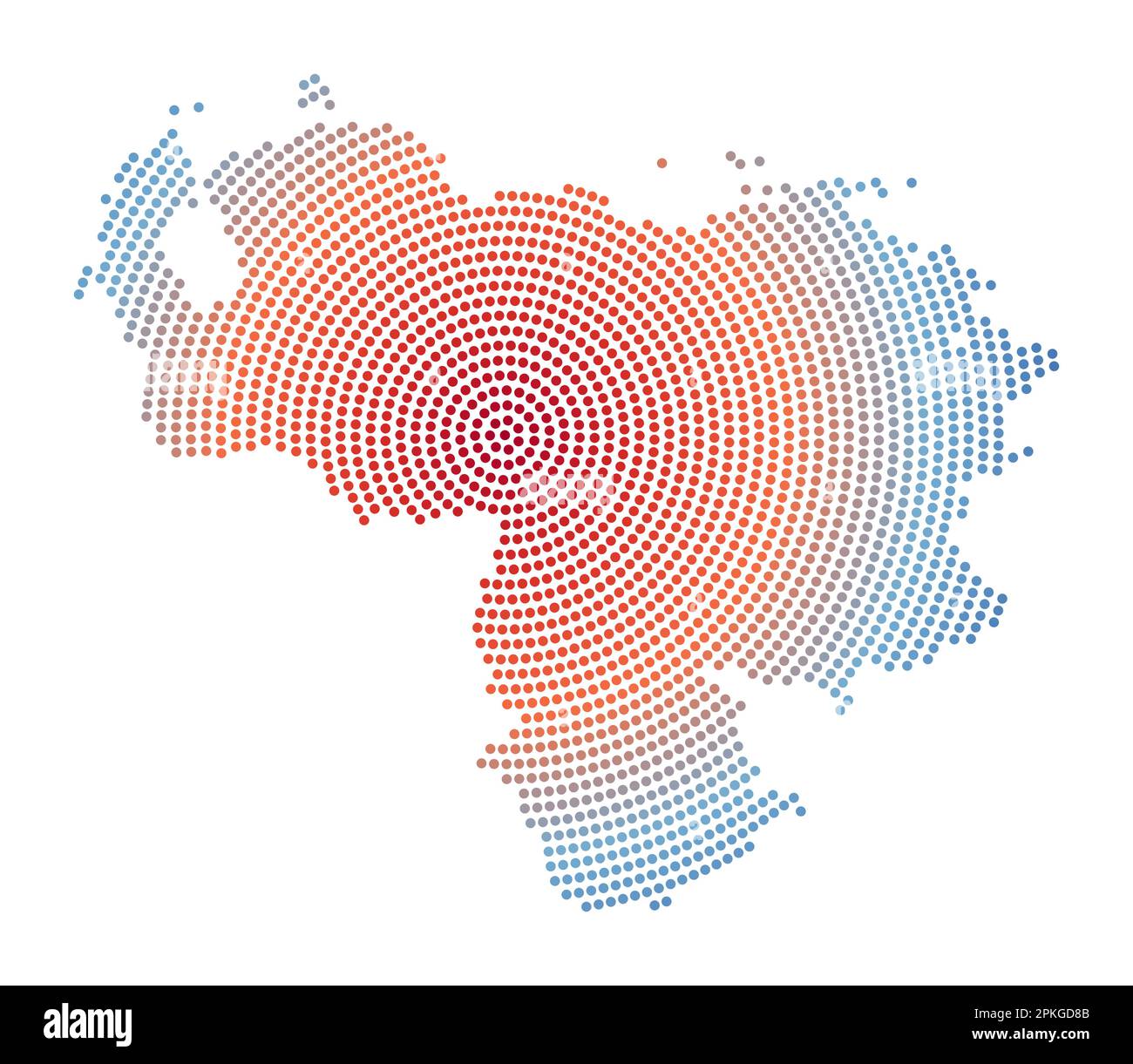 Venezuela dotted map. Digital style shape of Venezuela. Tech icon of ...