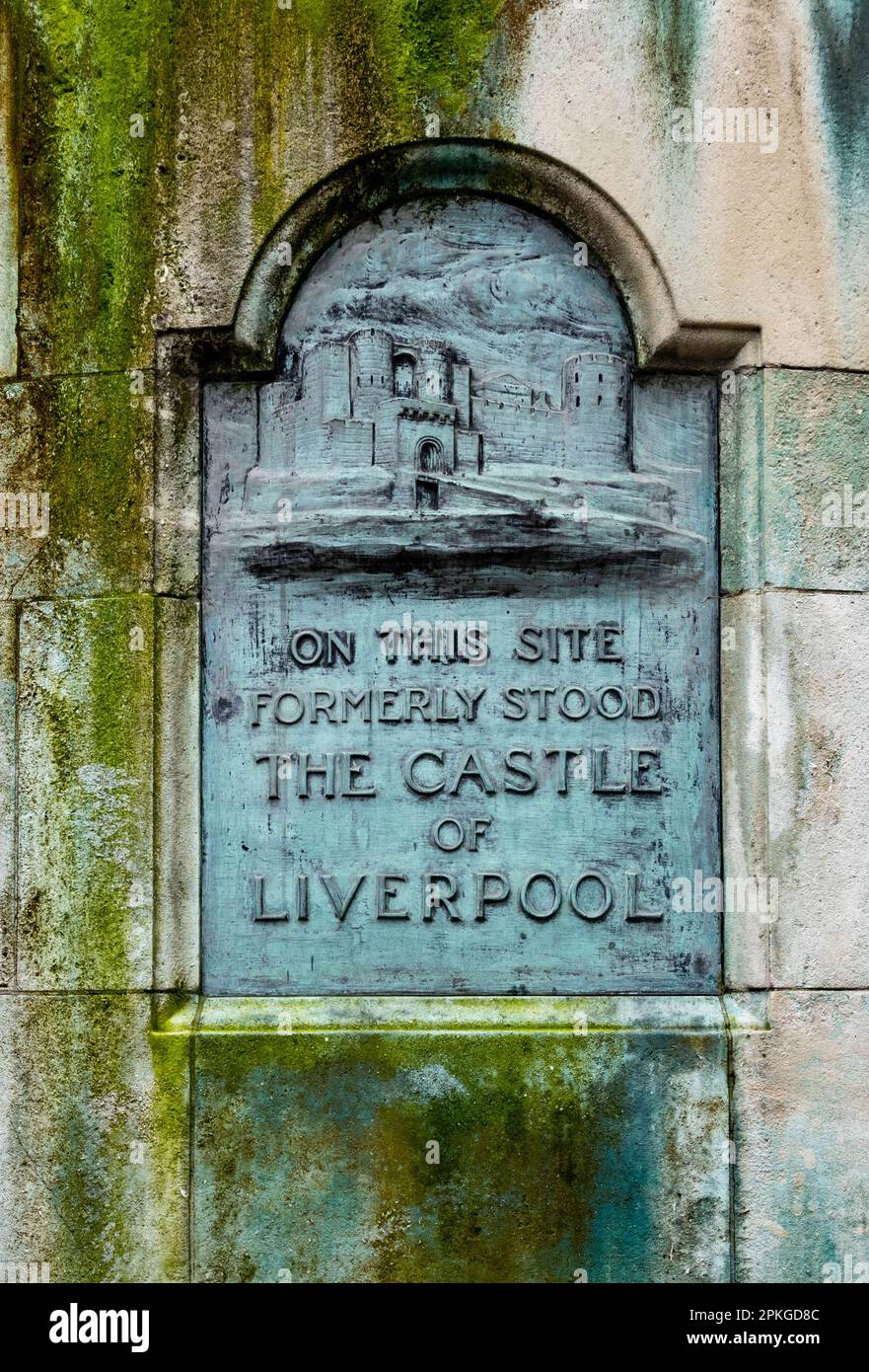 Bas-relief showing the former site of The Castle of Liverpool Stock ...