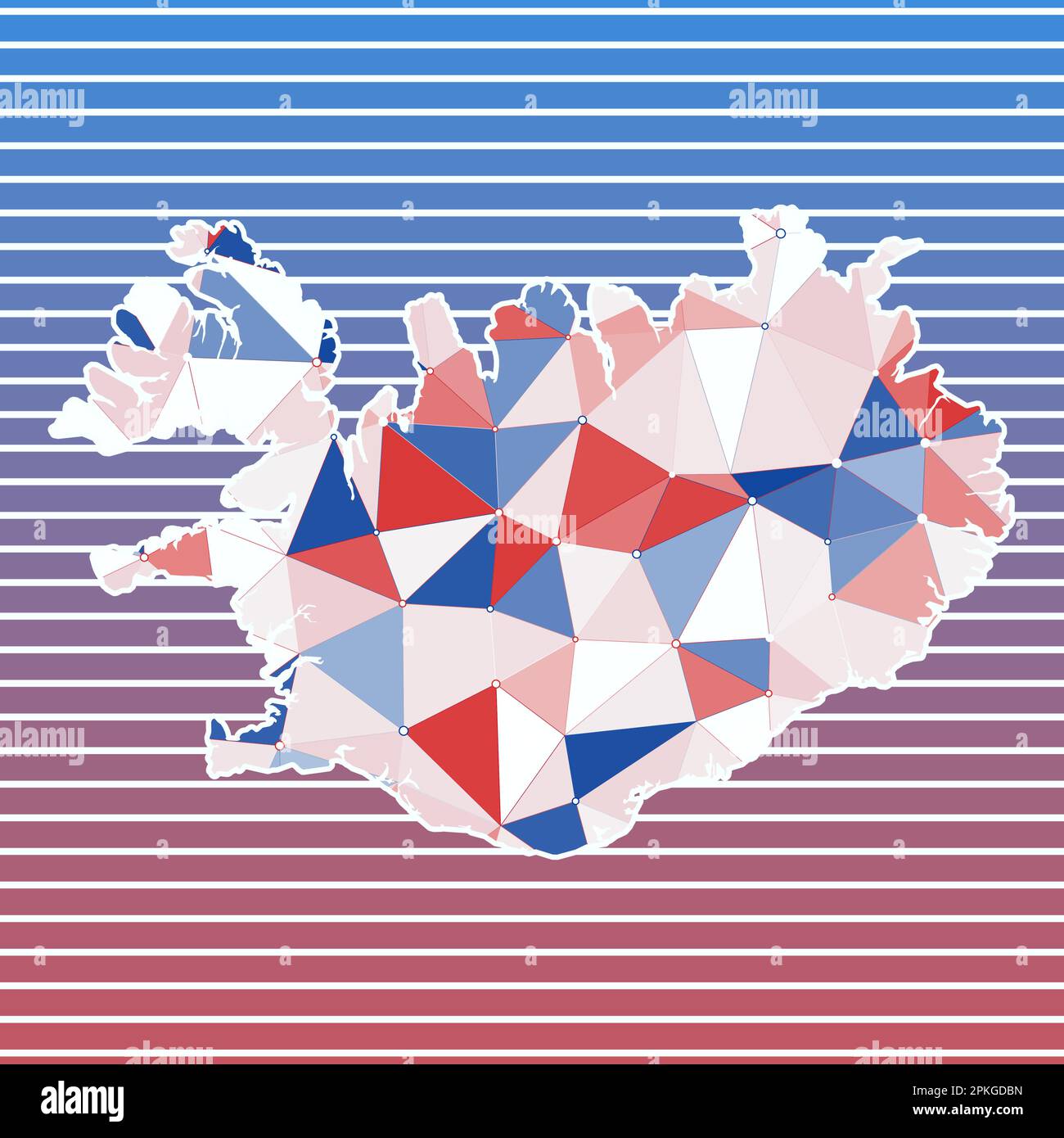 Iceland vector illustration. Iceland design on gradient stripes ...