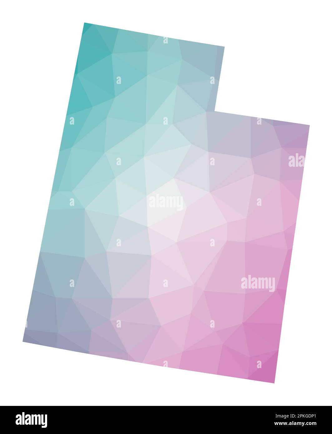 Polygonal map of Utah. Geometric illustration of the US state in ...