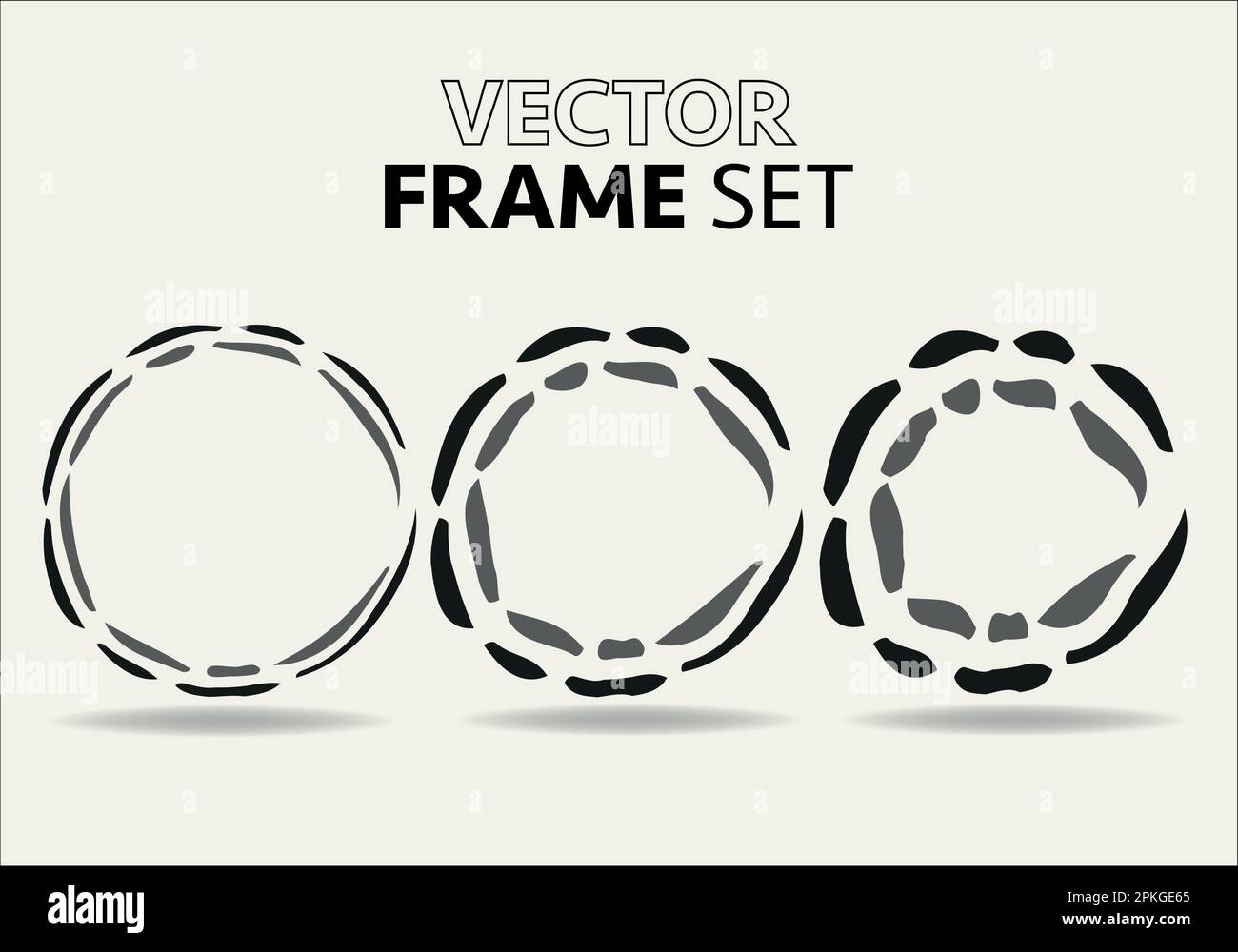 Hand drawn circles sketch frame vector set. Rounds scribble line ...