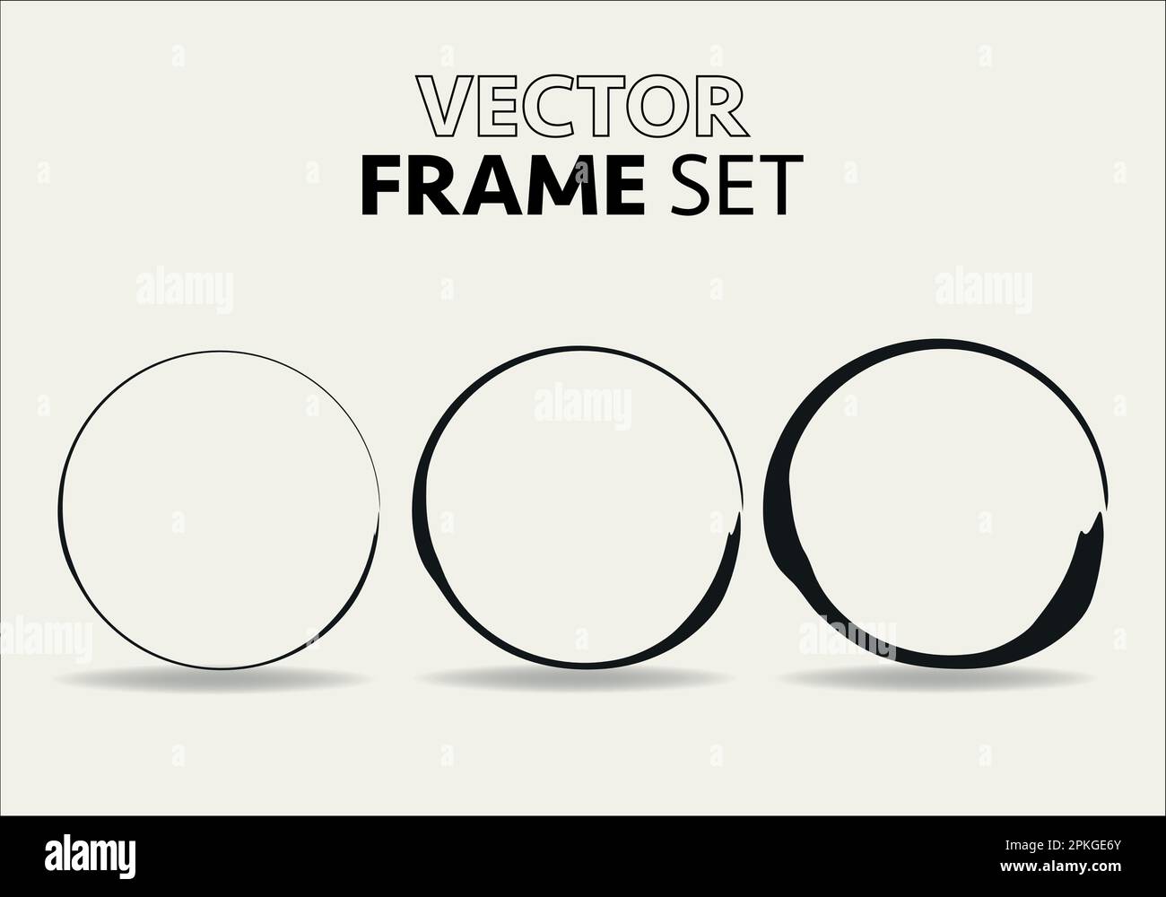 Hand drawn circles sketch frame vector set. Rounds scribble line ... Hand drawn circles sketch frame vector set. Rounds scribble line ...
