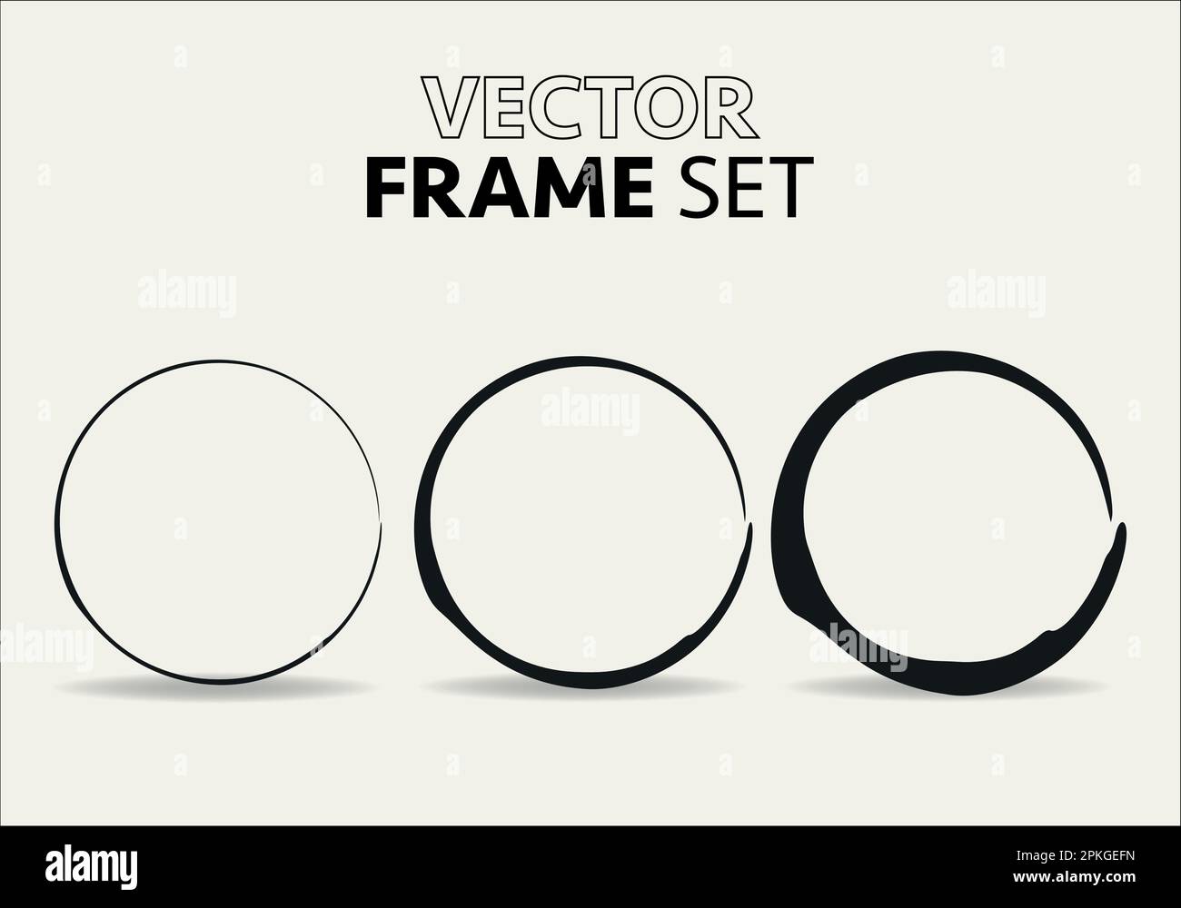 Hand drawn circles sketch frame vector set. Rounds scribble line ...