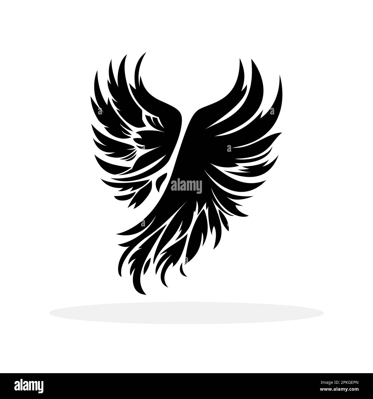 Wings icon. Black icon of wings on white background. Wings logo design ...