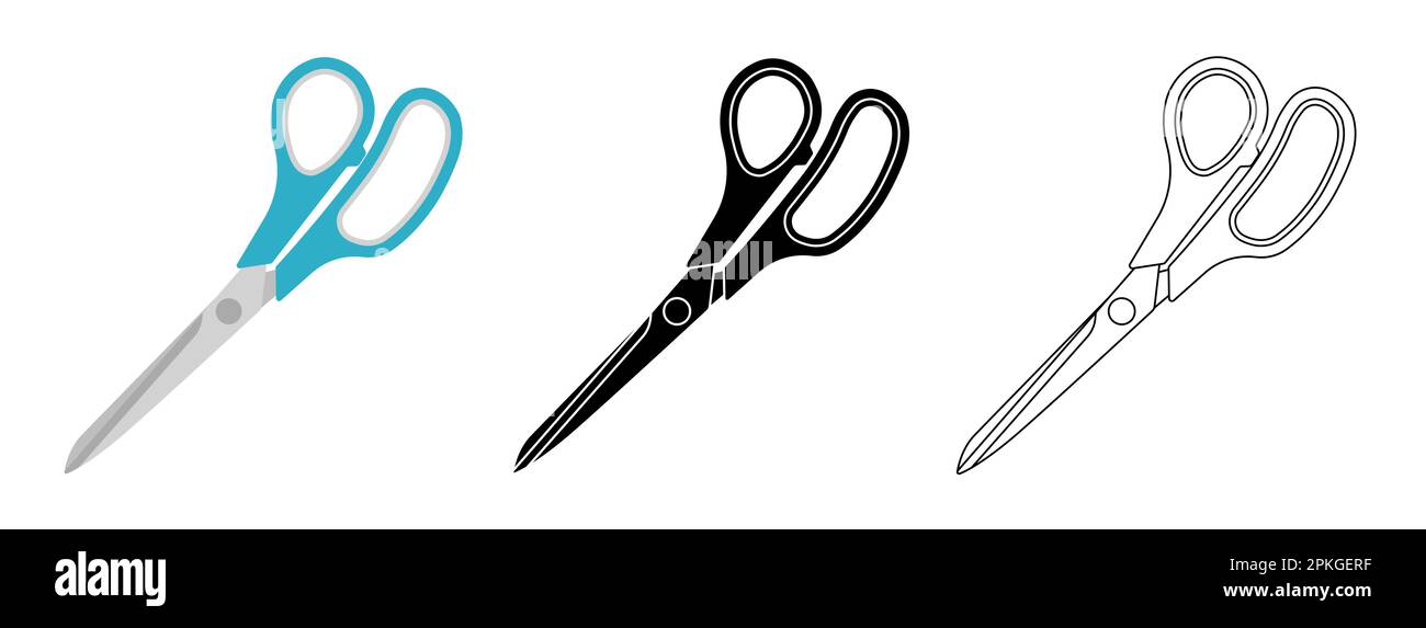 Scissors icons set. Isolated cutting scissors. Pictogram of scissor ...