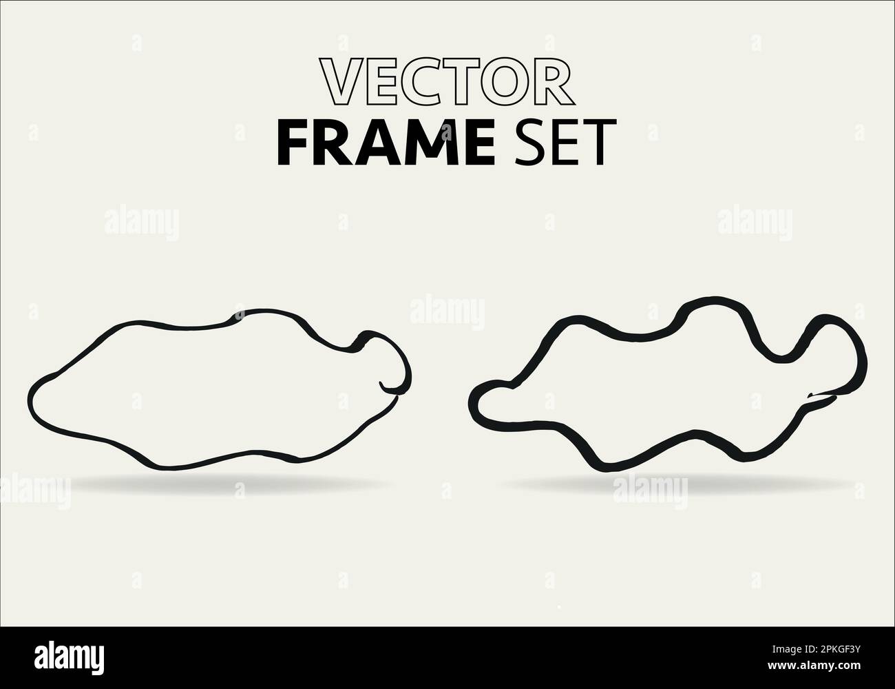 Doodle oval. Hand-drawn ellipse, round grunge frame and circled doodle ...