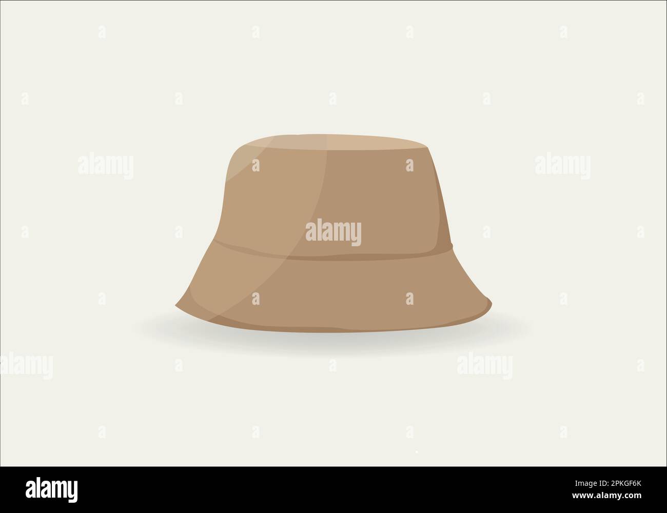 Front of basic bucket hat isolated illustration. Vector bowler hat ...