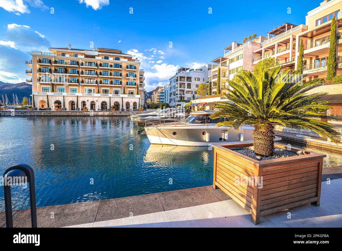 Town of Tivat scenic destination yachting harbor view, Montenegro ...