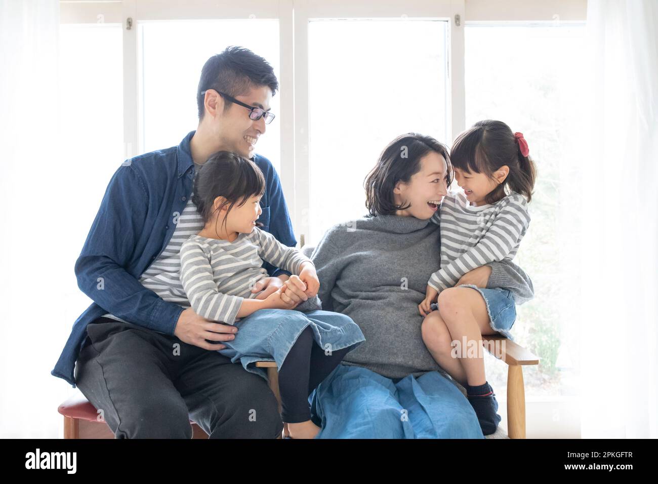 Family Hanging Out Stock Photo - Alamy
