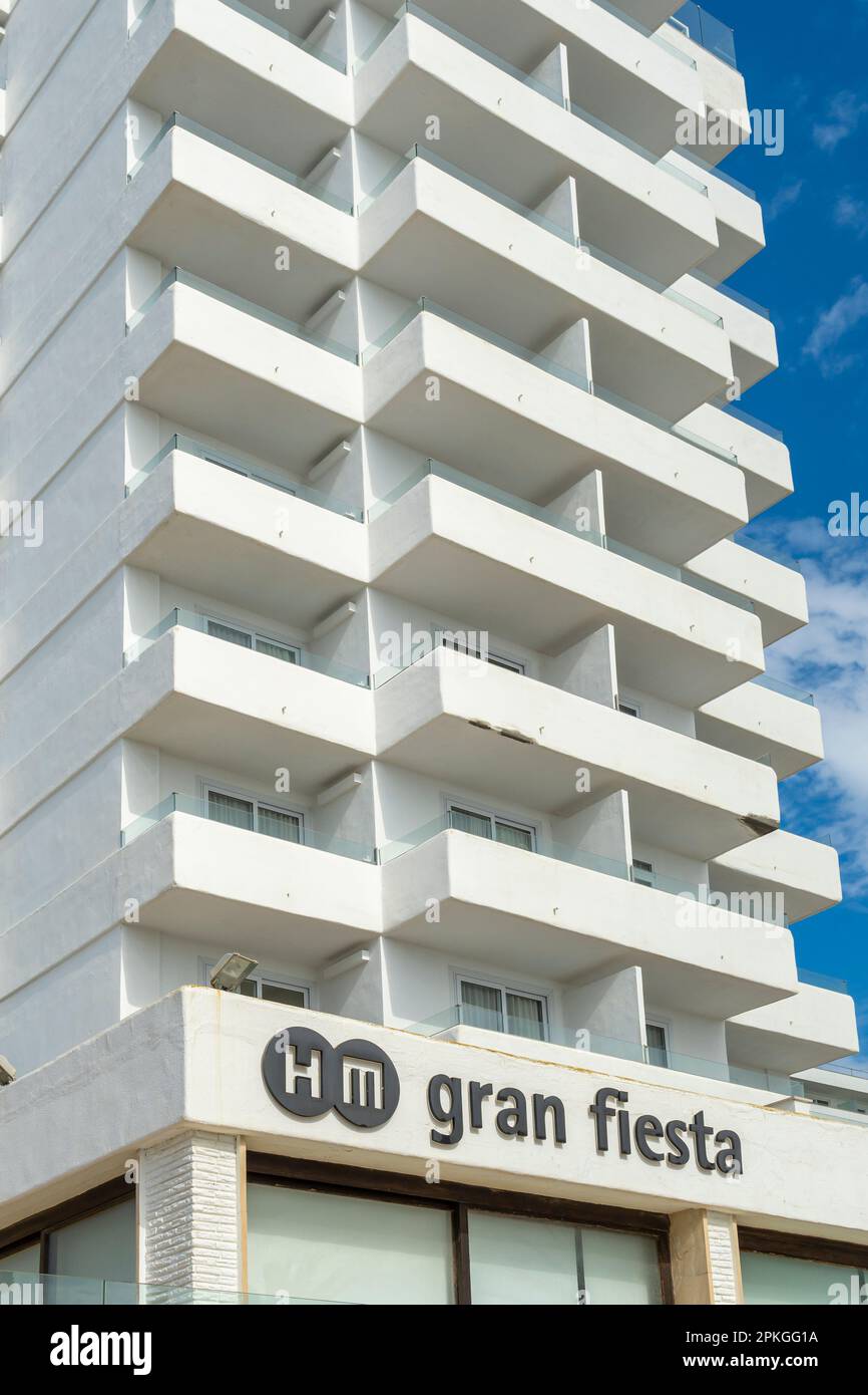 Playa de Palma, Spain; march 19 2023: Main facade of the HM Gran Fiesta ...