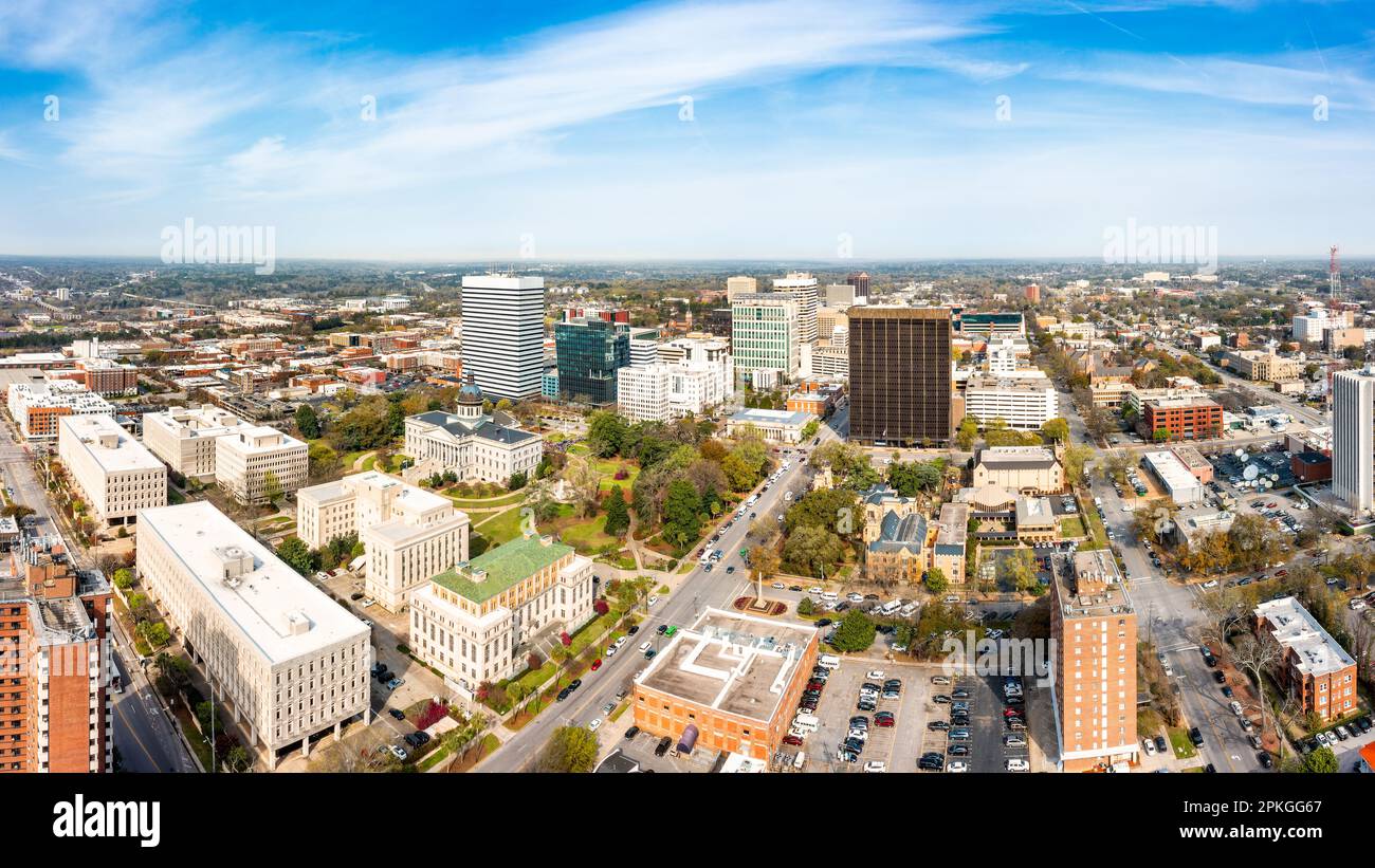 South Carolina Statehouse and Columbia skyline on a sunny morning Stock ...