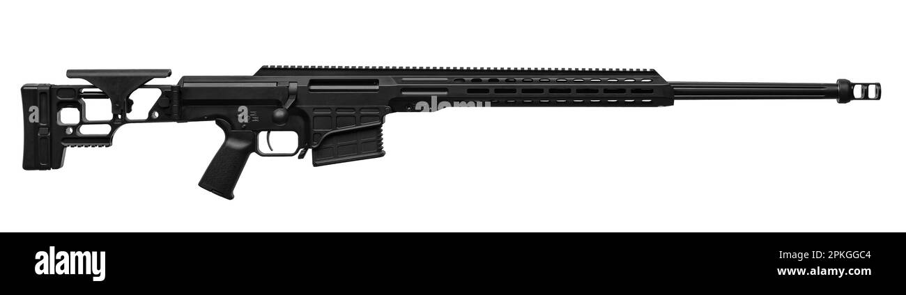 Large caliber sniper rifle. Long range weapon. Isolate on a white background Stock Photo - Alamy