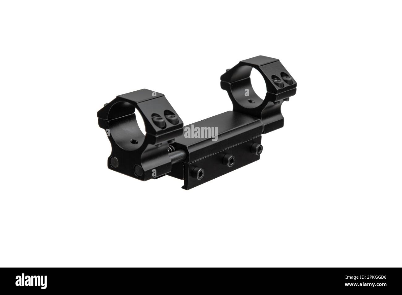 Quick disconnect mount made for holding a scope on a rifle isolated on ...