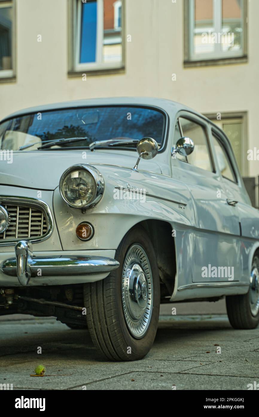 parking well preserved gray skoda octavia Stock Photo - Alamy