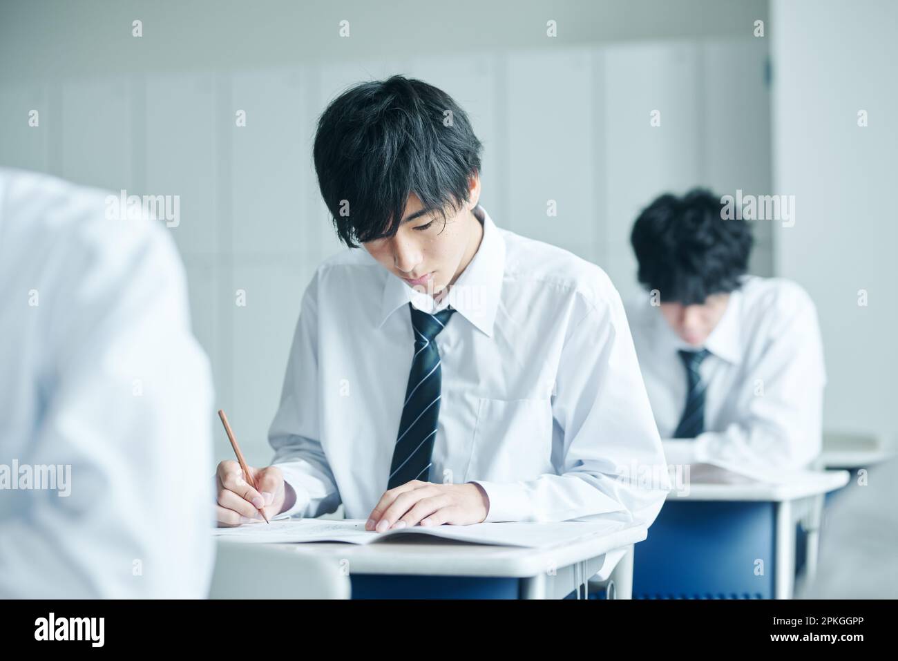 High school boys taking a mock exam in a classroom Stock Photo - Alamy