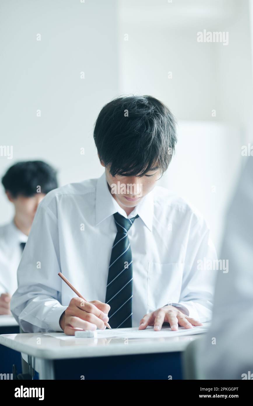 High school boys taking a mock exam in a classroom Stock Photo - Alamy