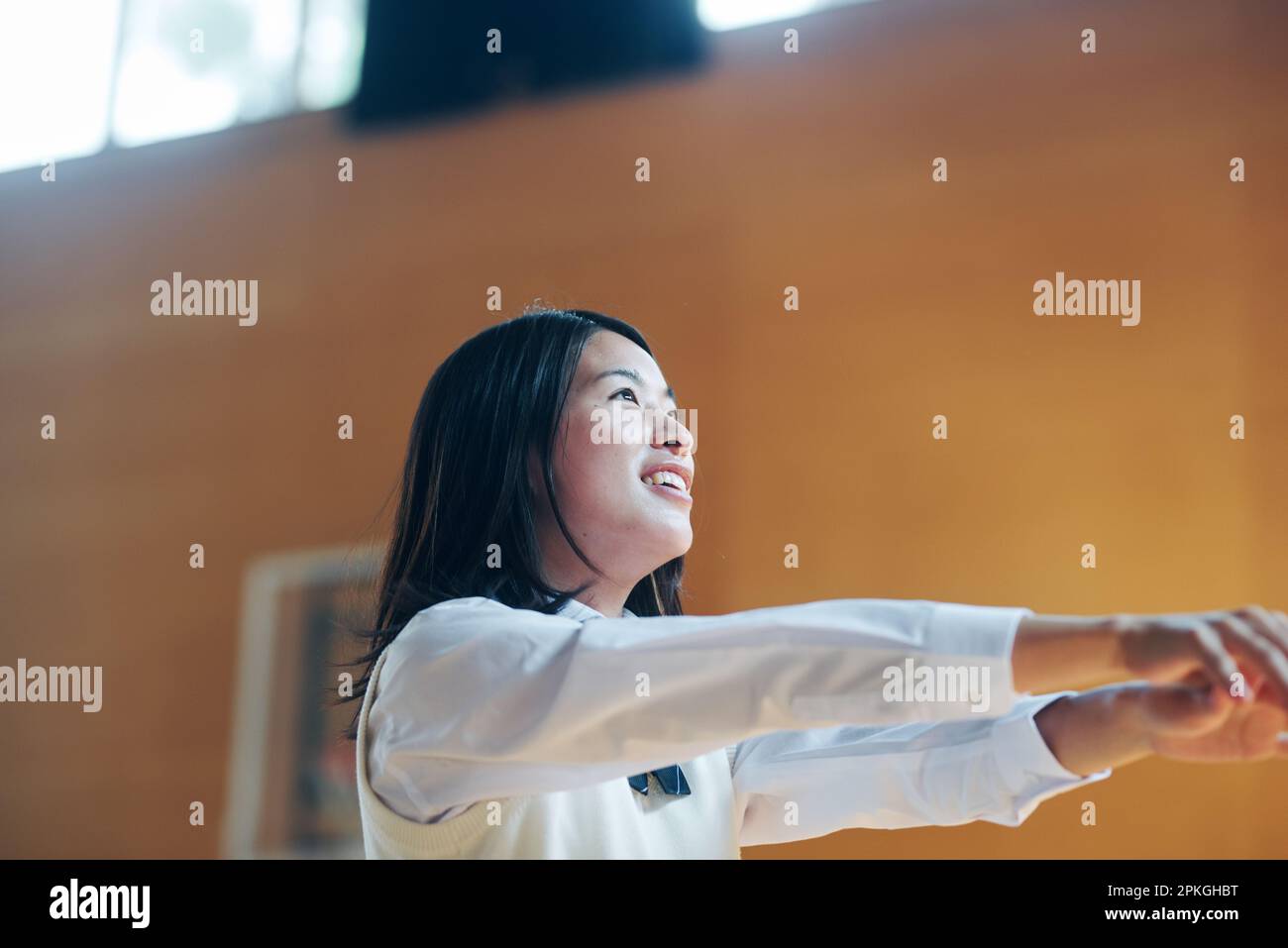 High school girls playing basketball in the gym Stock Photo - Alamy