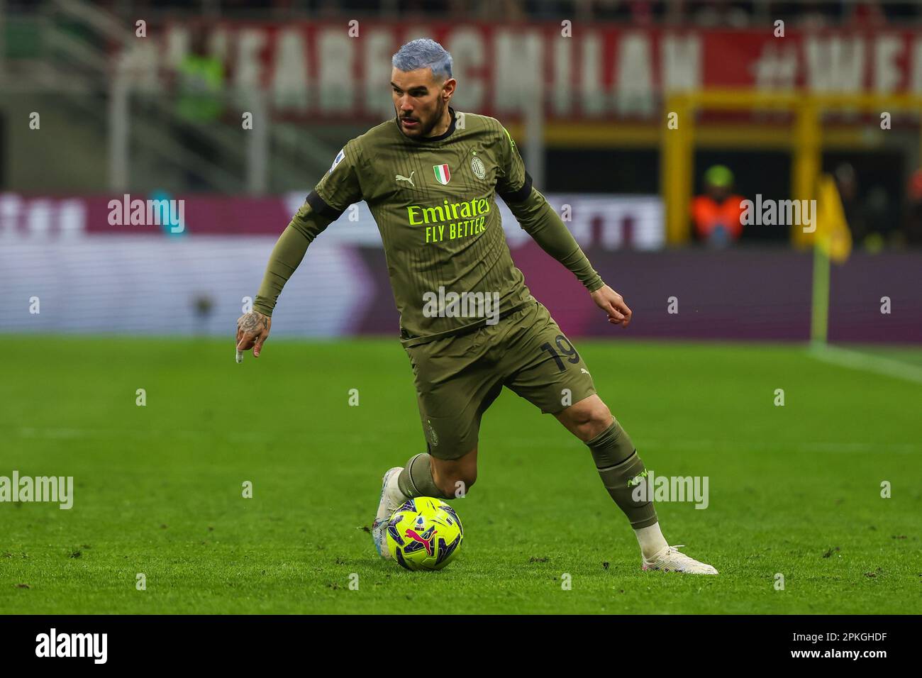Milan, Italy. 07th Apr, 2023. Theo Hernandez of AC Milan in action ...
