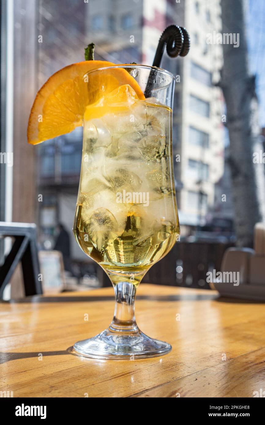 Aperol spritz Orange cocktail with orange decoration Stock Photo - Alamy