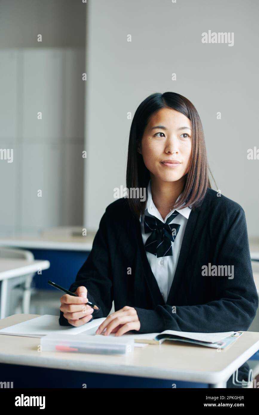 High school girls studying in a classroom Stock Photo - Alamy