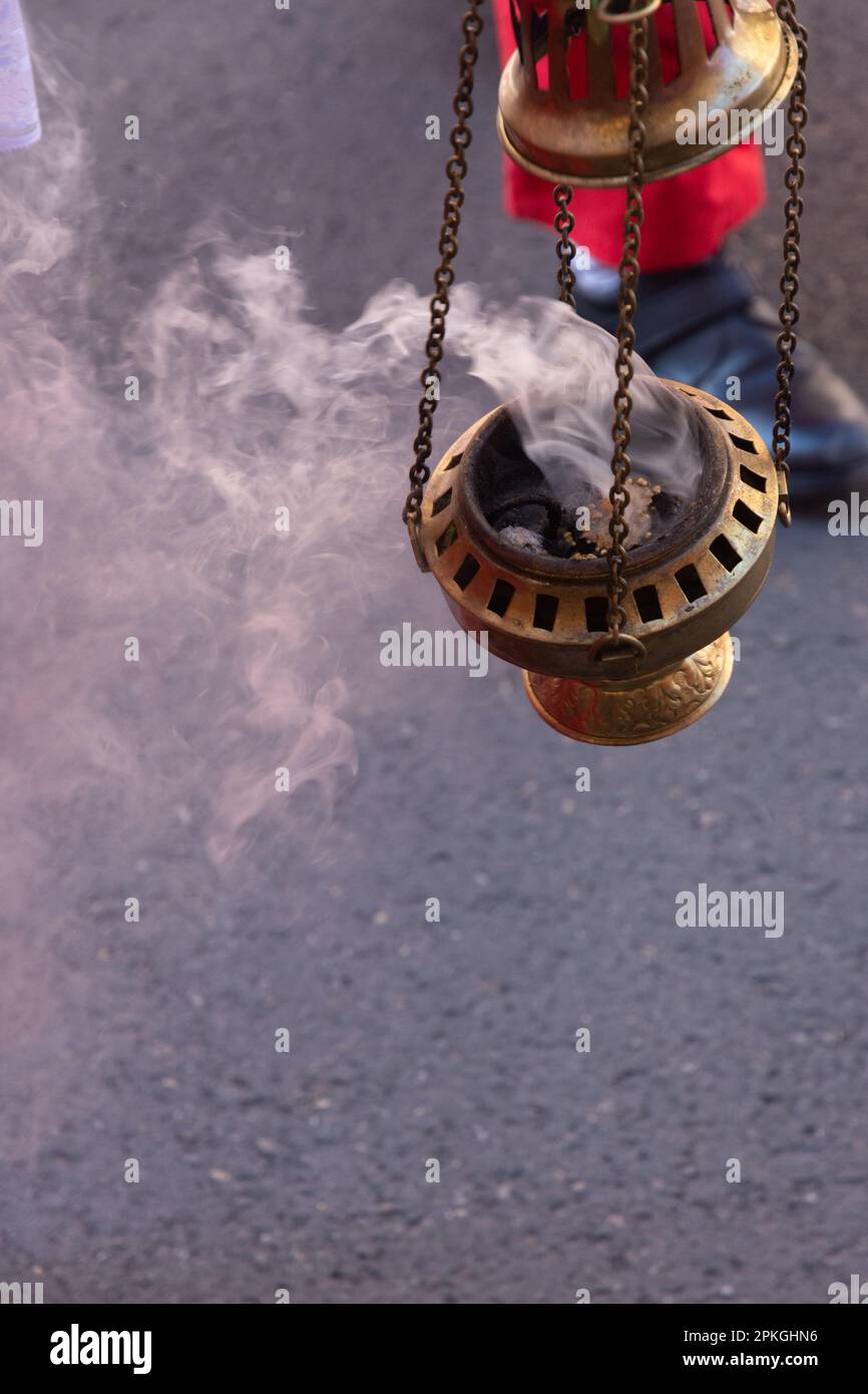Madrid, Spain; April 2, 2023: Procession of Holy Week on Palm Sunday ...