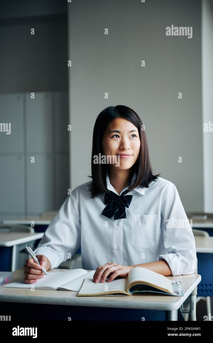 High school girls studying in a classroom Stock Photo - Alamy