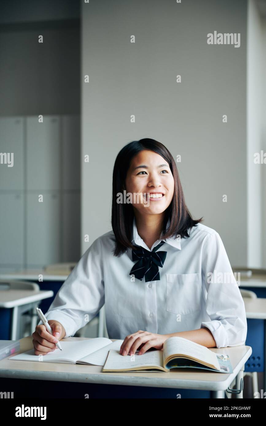 High school girls studying in a classroom Stock Photo - Alamy