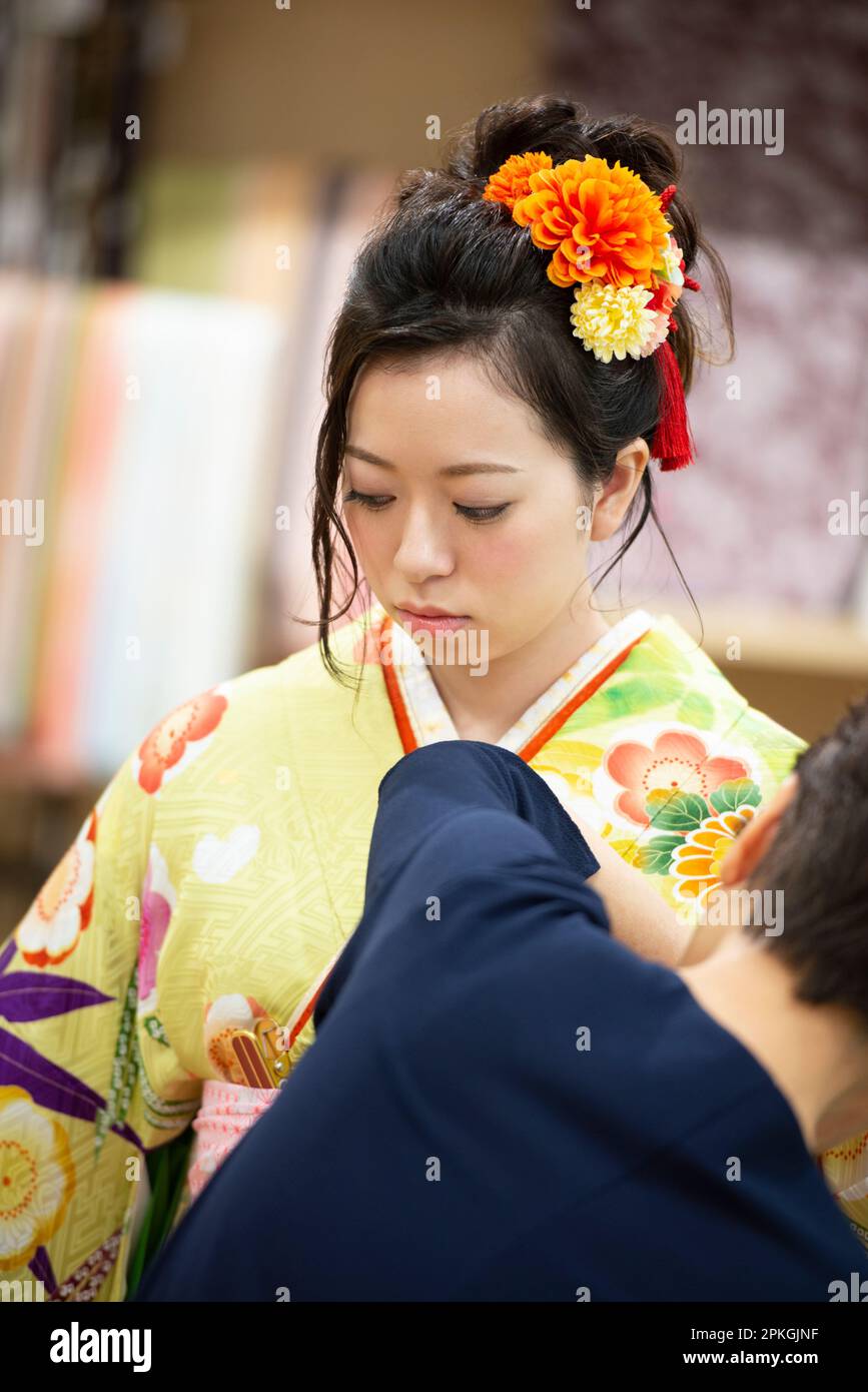 Woman Getting Dressed