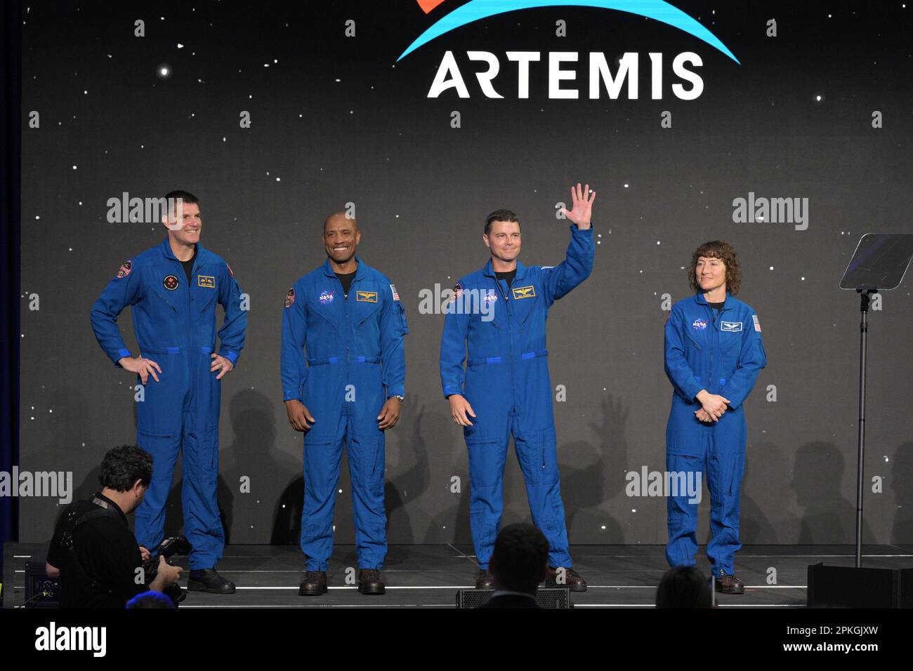 New Orleans, Louisiana, USA. 3rd Apr, 2023. NASA astronauts Reid ...