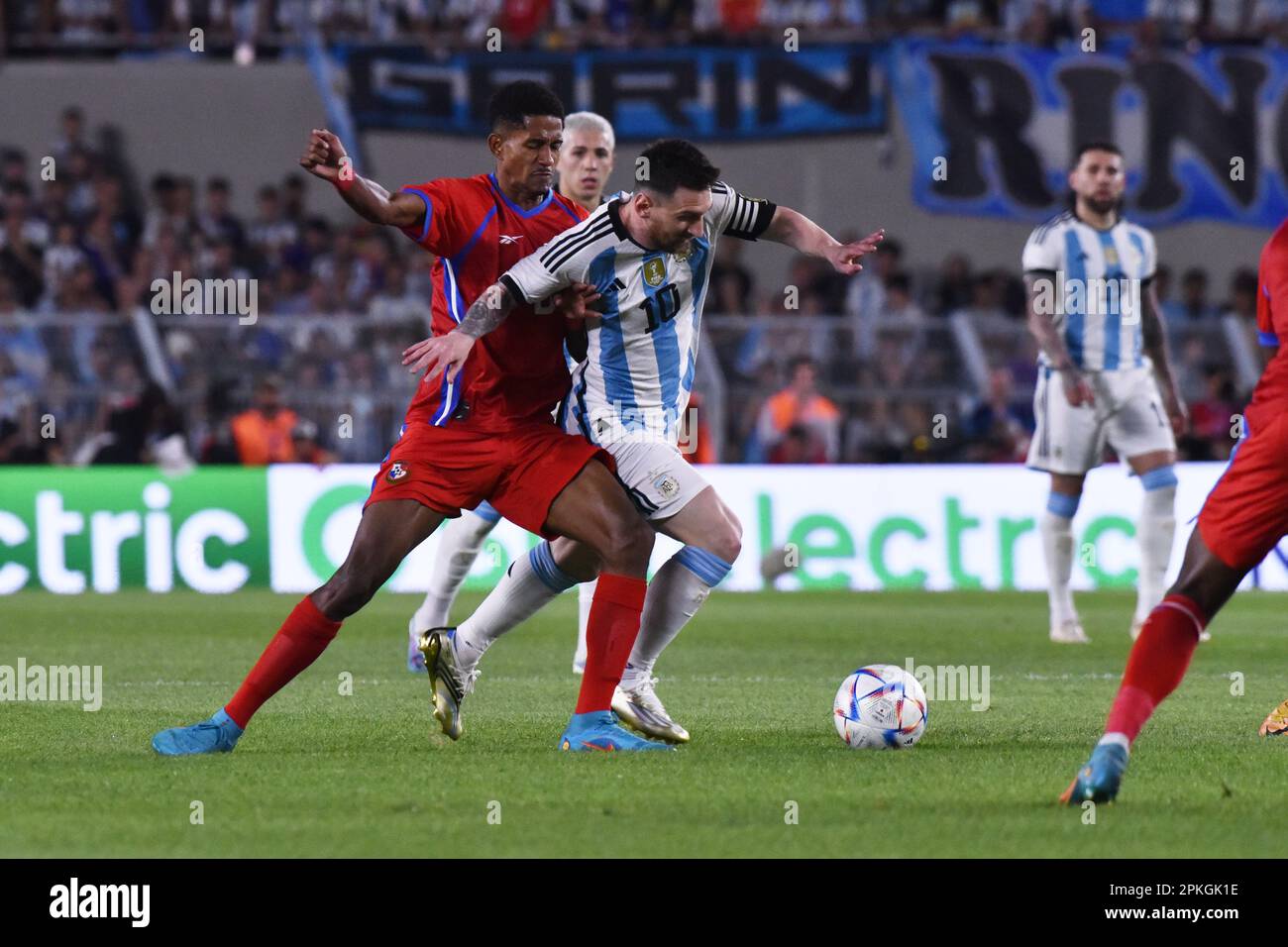 BUENOS AIRES, ARGENTINA - APRIL 23: Lionel Messi during a match between ...