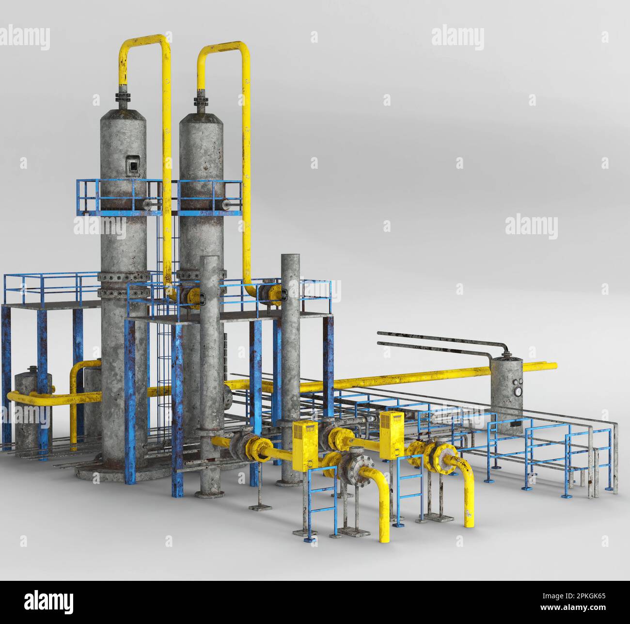 An industrial pipe and pipeline system with water pumps and pipelines ...