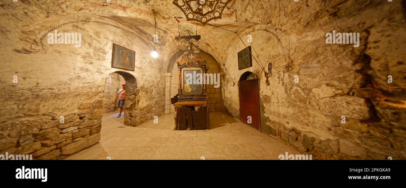 Joseph tomb in the Holy Sepulchre Church in Jerusalem, extremely wide ...