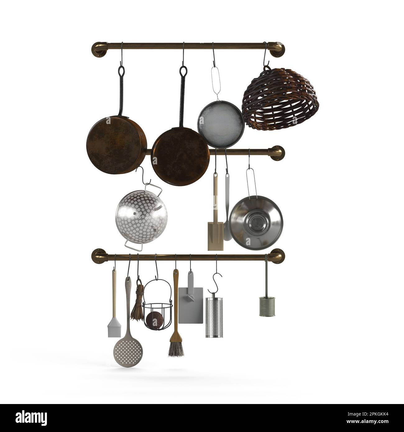 Griddle pans hanging kitchen hi-res stock photography and images - Alamy