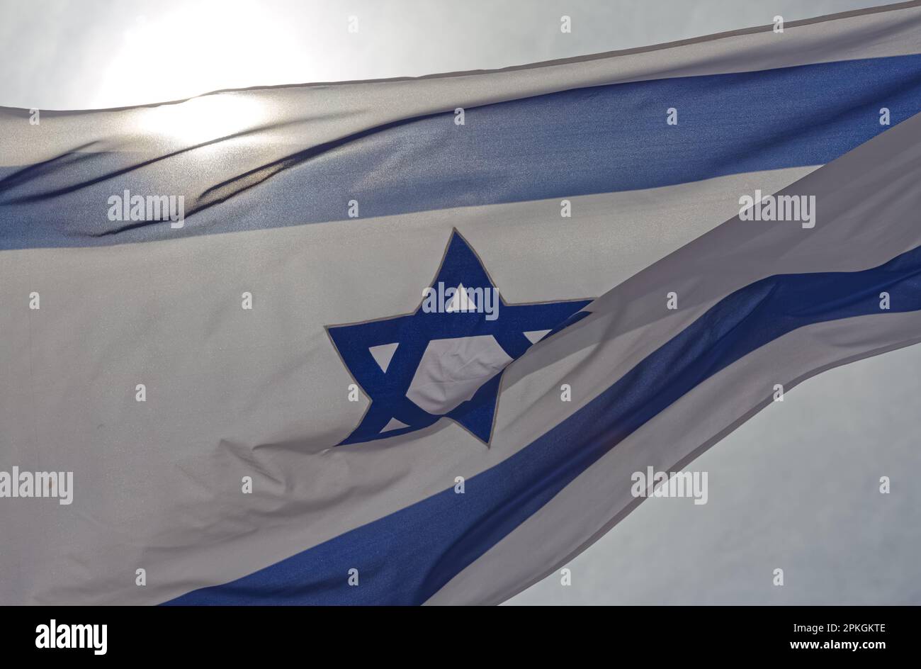 Israeli flag in Jerusalem Old City Stock Photo - Alamy