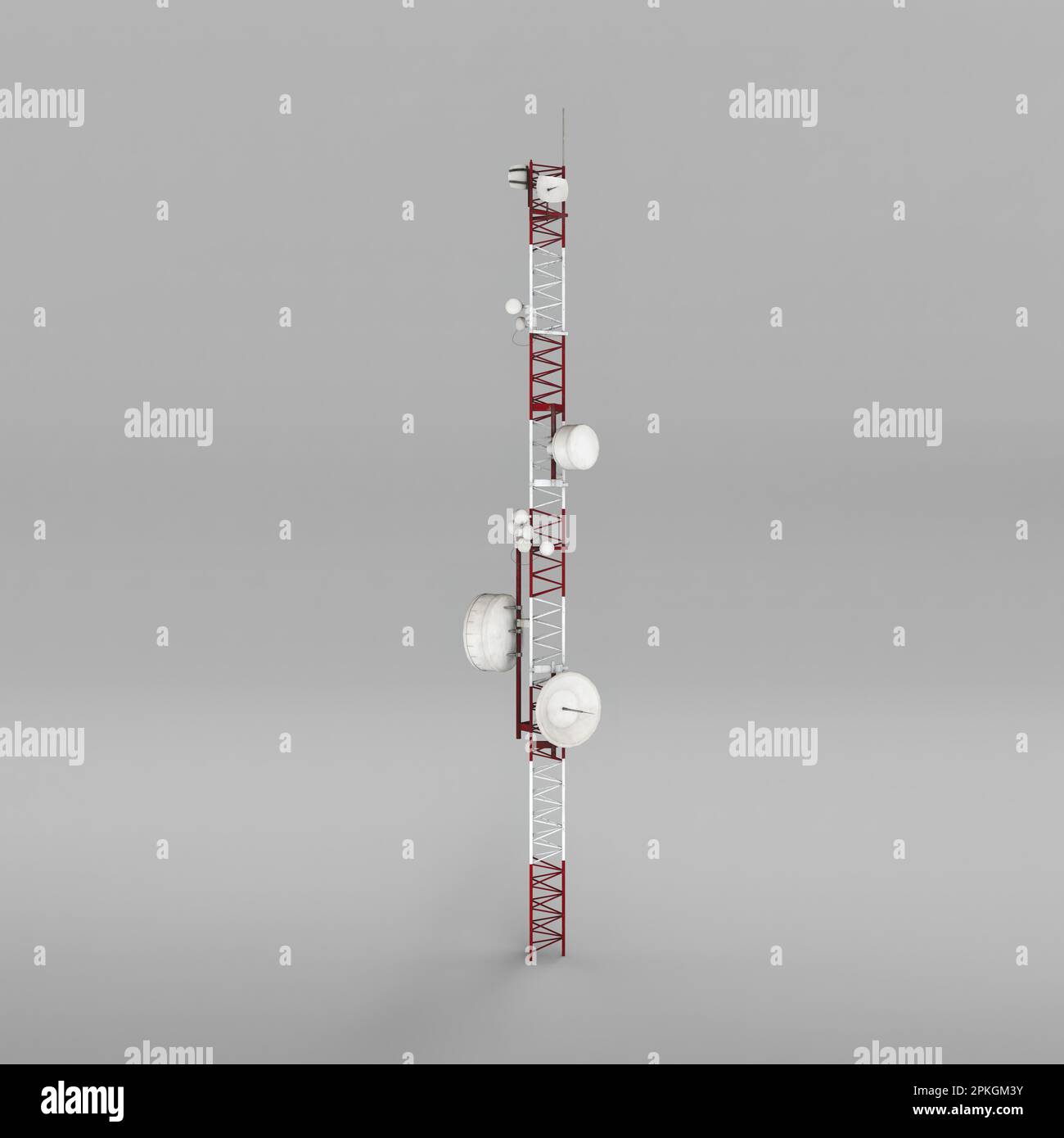 A group of cellular towers against a grey background, 3D rendered Stock ...