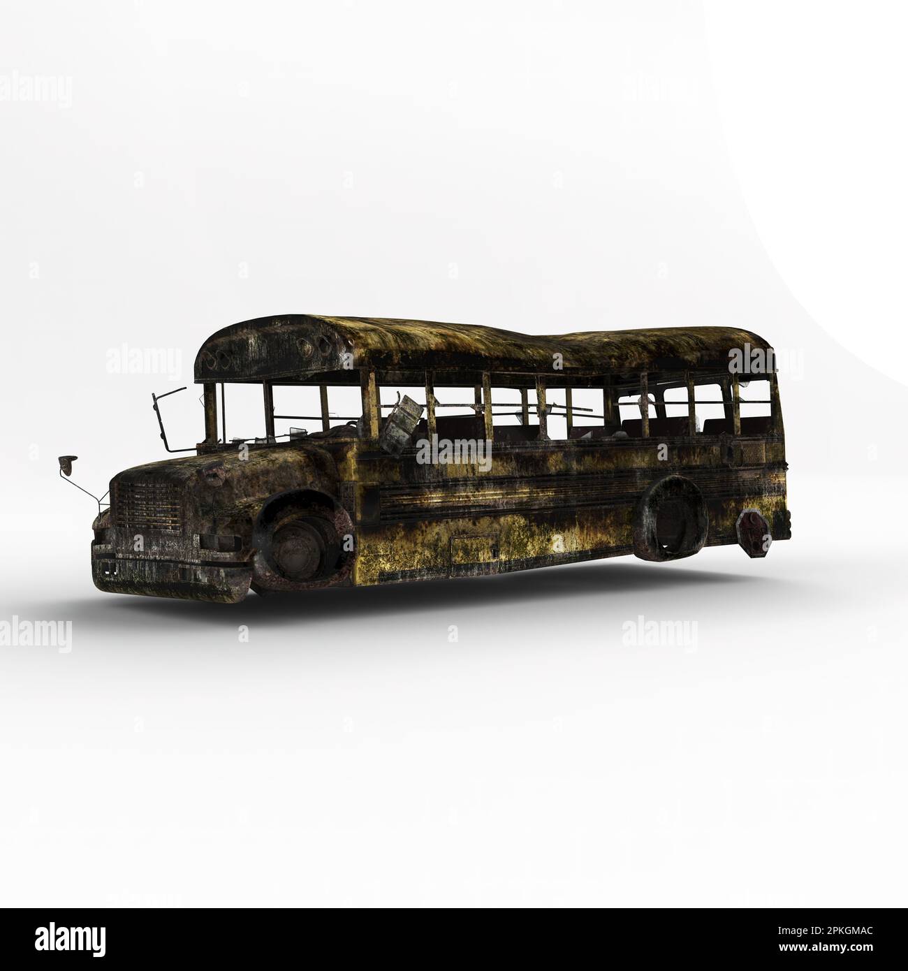 Broken down school bus Cut Out Stock Images & Pictures - Alamy