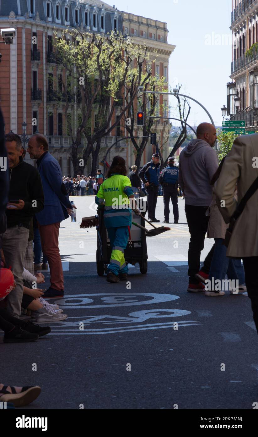 Madrid, Spain; April 2, 2023: Holy Week procession on Palm Sunday ...