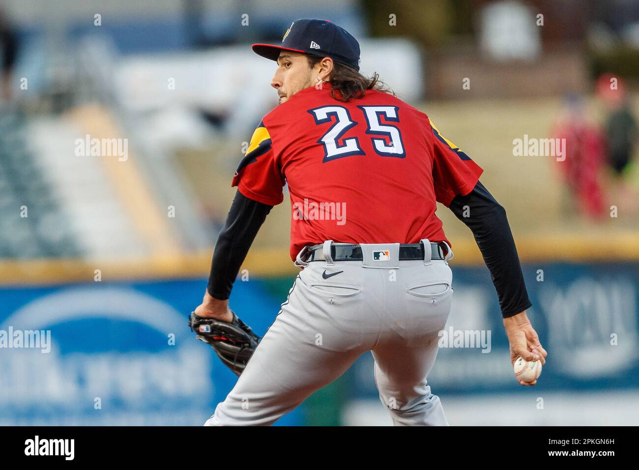 Omaha, NE U.S. 04th Apr, 2023. Toledo Mud Hens starting pitcher Alex ...
