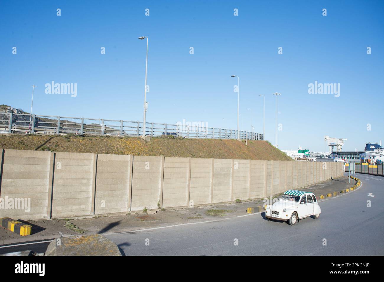 A french car enters the Port of Dover amidst traffic immigration ...
