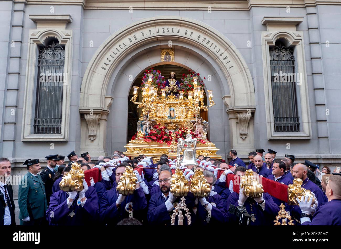 The paso of Our Father Jesus the Nazarene during the procession of the ...