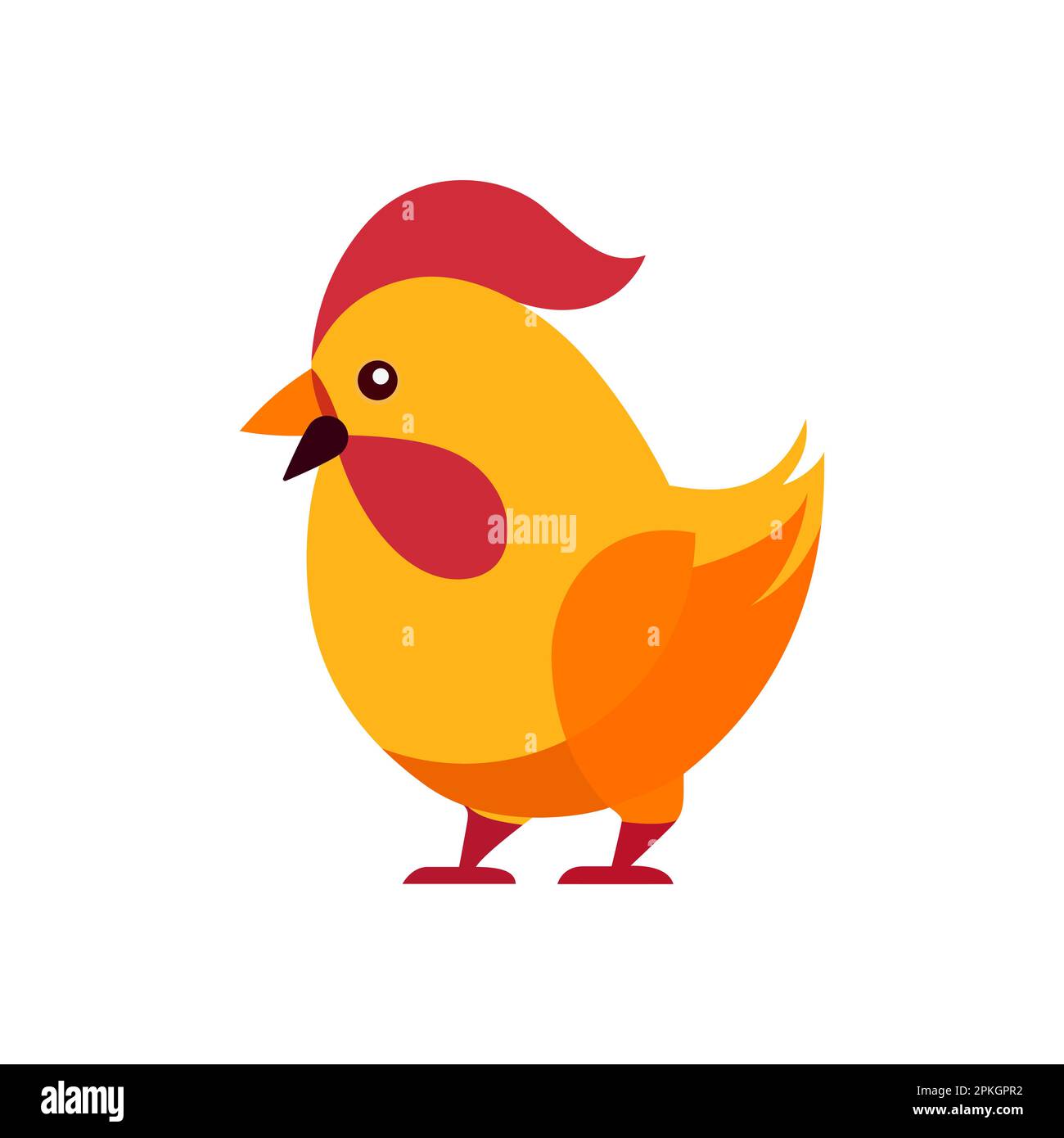 Chicken logo design. Cute drawing chicken. Minimalist cartoon flat ...