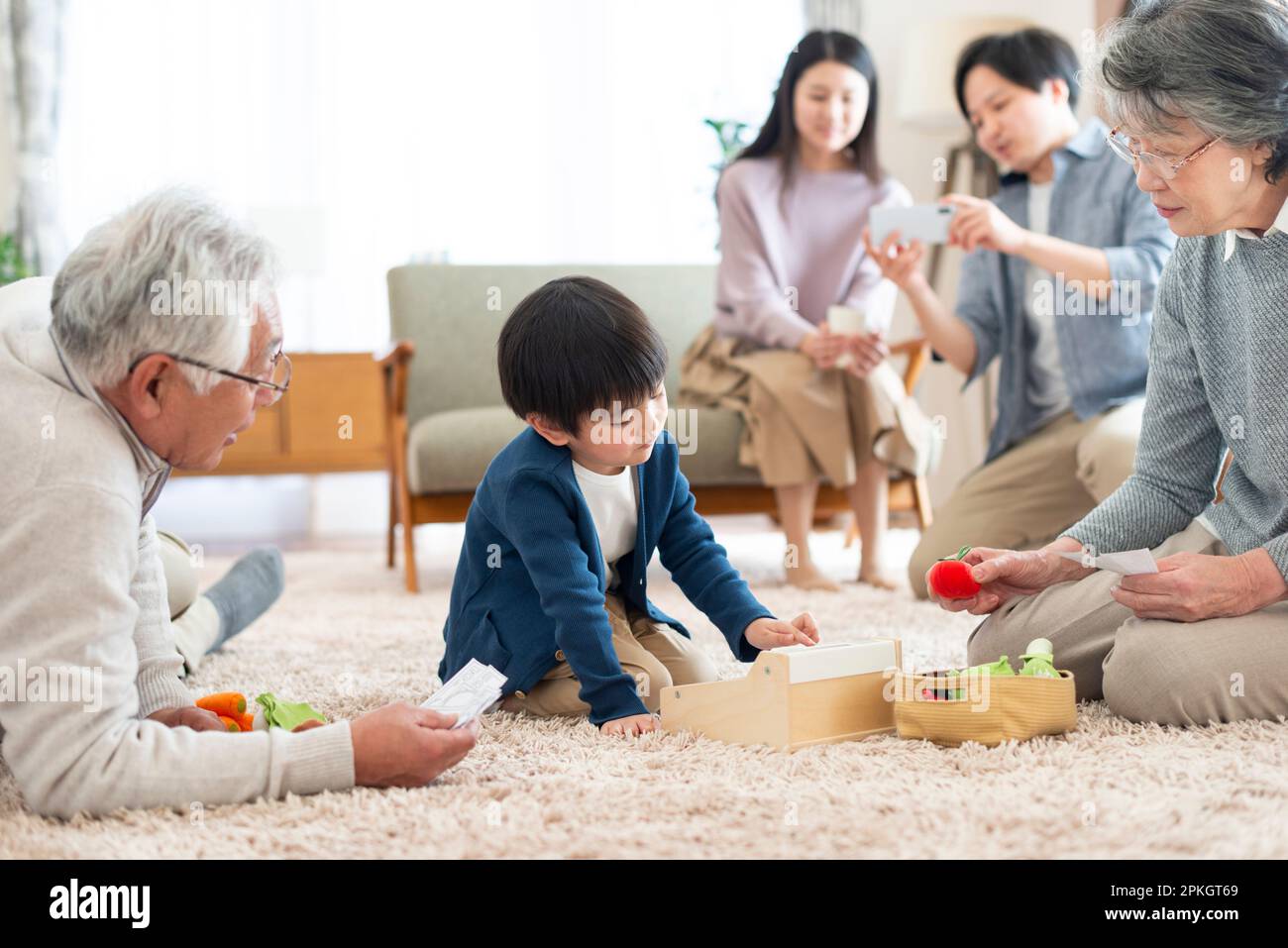Group happy grandparents grandchild talking hi-res stock photography ...