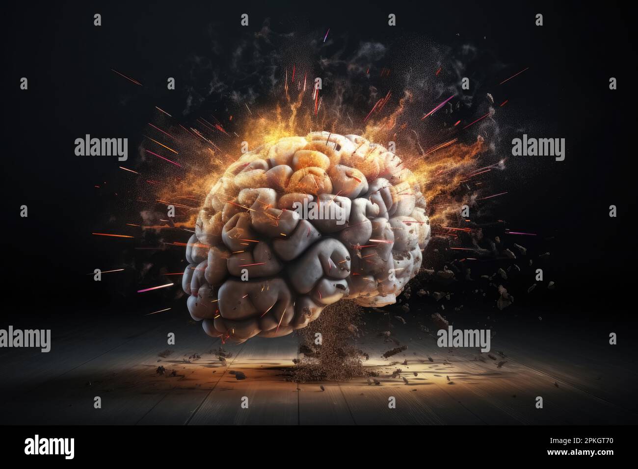 A human brain exploding with knowledge and creativity created with ...