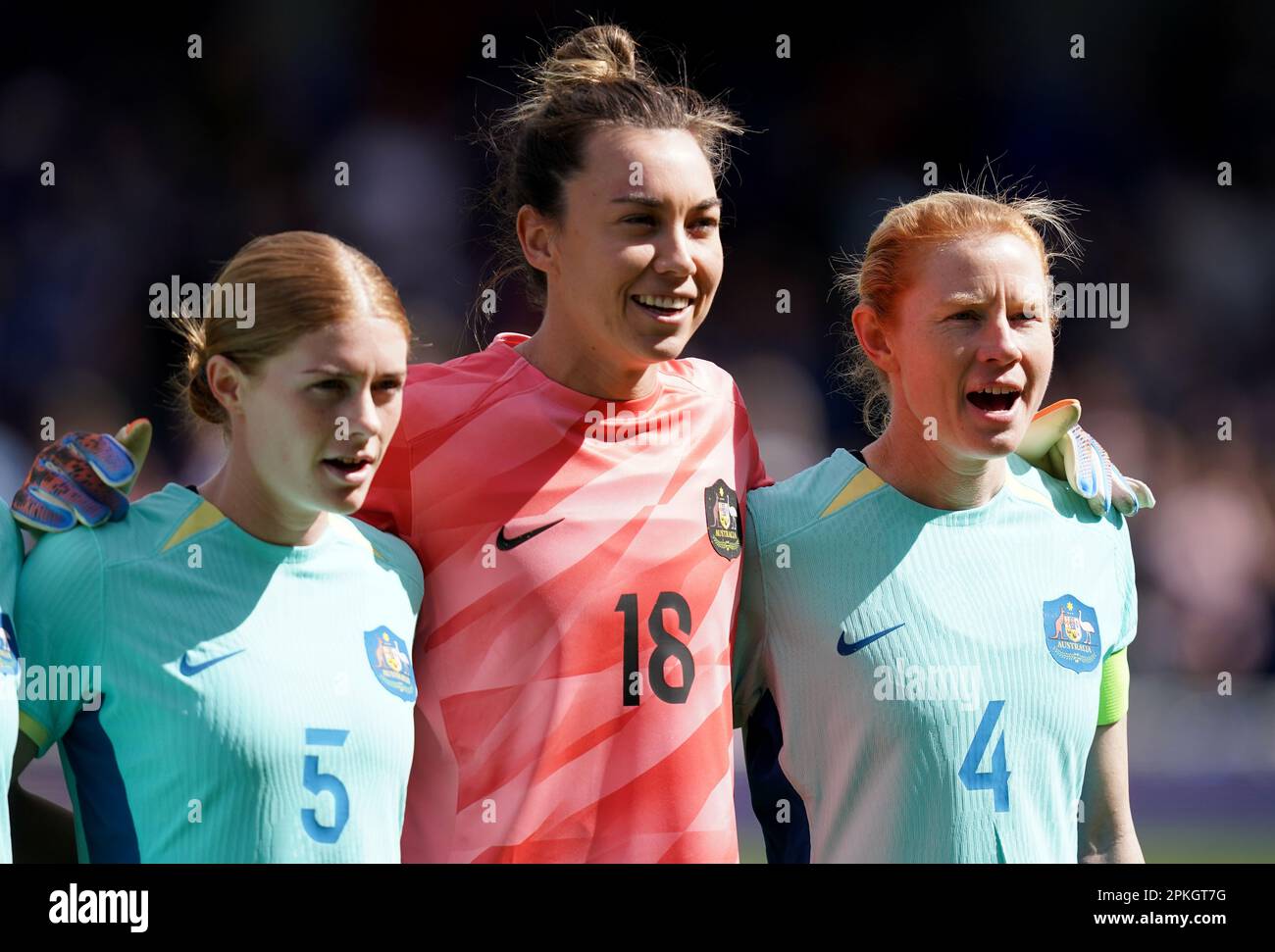 Australia's Cortnee Vine (left), Australia's goalkeeper Mackenzie ...
