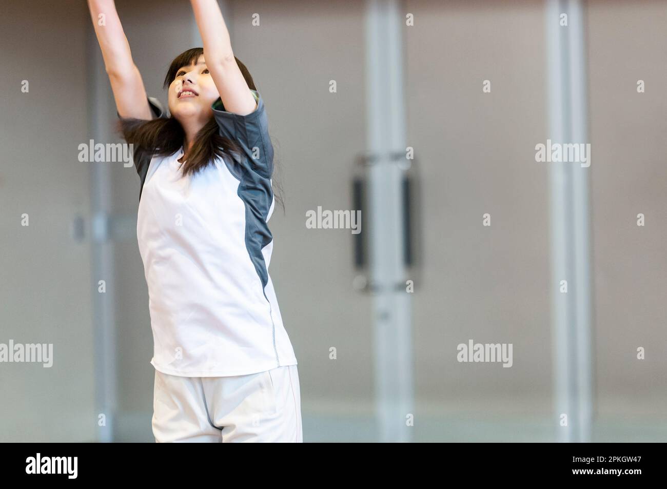 Female students exercising in the gymnasium Stock Photo - Alamy