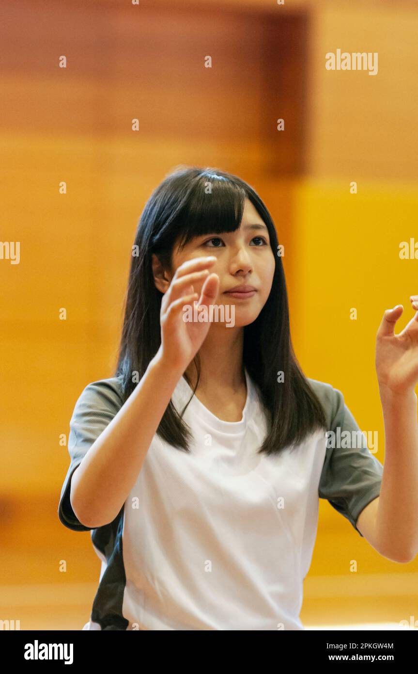 Female students exercising in the gymnasium Stock Photo - Alamy